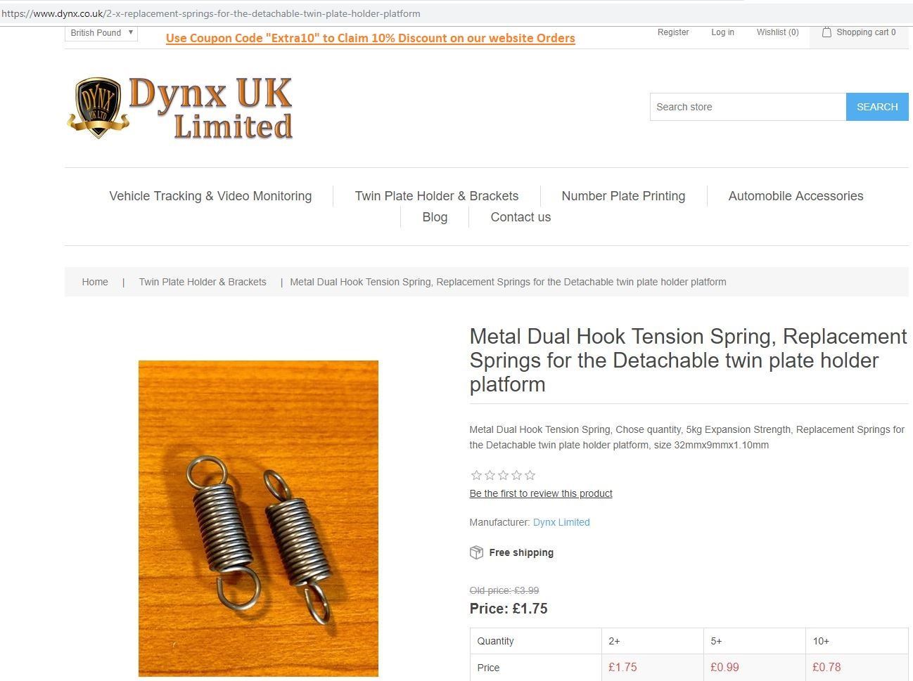 Metal Dual Hook Tension Spring, Replacement Springs for the Detachable ...